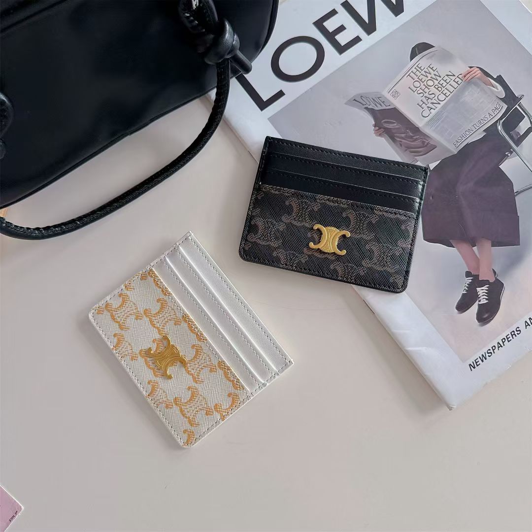 Luxury Crescent Emblem Slim Card Holder Wallet – Premium Minimalist ...